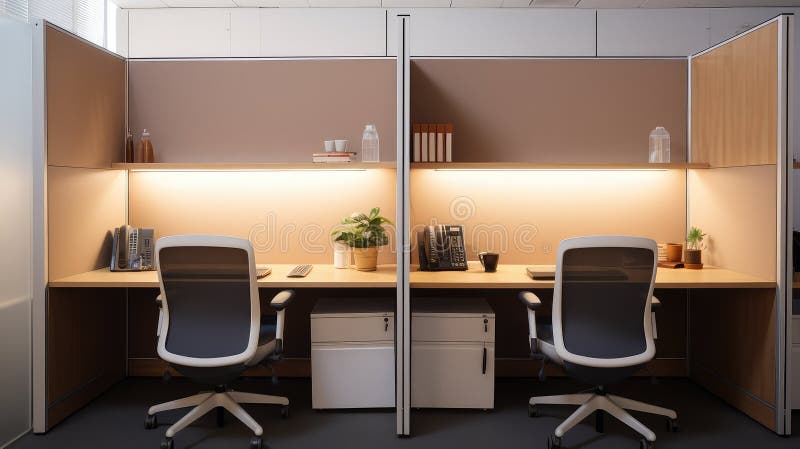 Collaboration Office Cubicle Stock Illustration - Illustration of ...