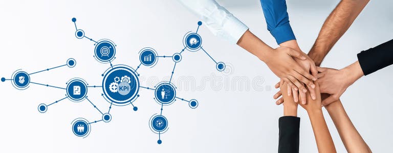 Collaboration and Performance Metrics Concept Illustrating Key Performance Indicators and ...