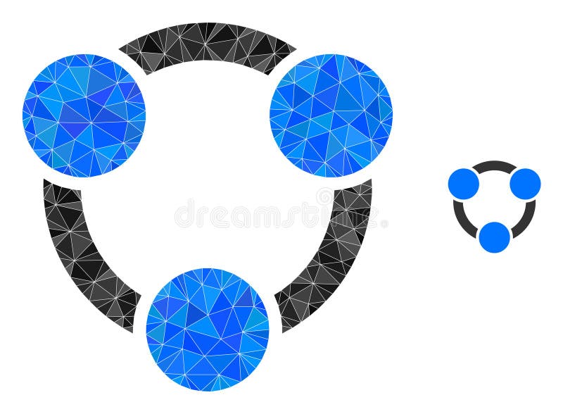 Collaboration Polygonal Lowpoly Flat Icon Stock Vector - Illustration ...