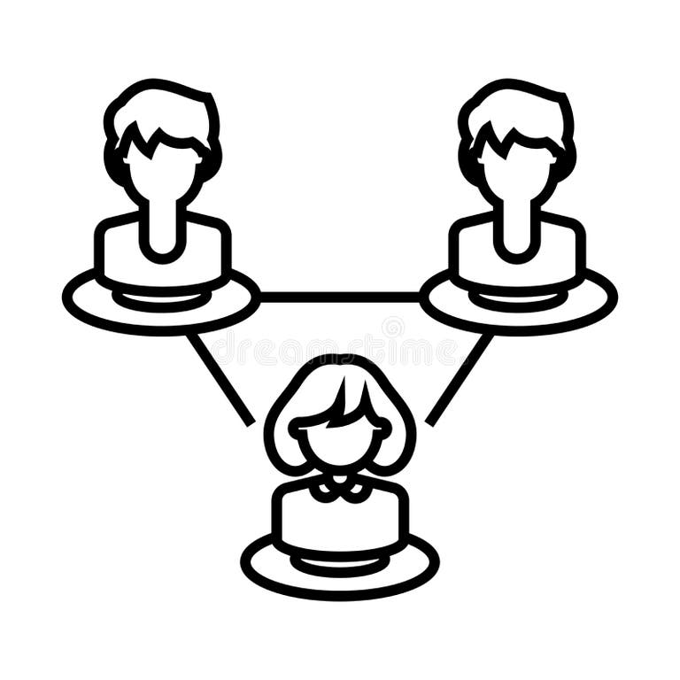 Collaboration Process Line Icon, Concept Sign, Outline Vector ...