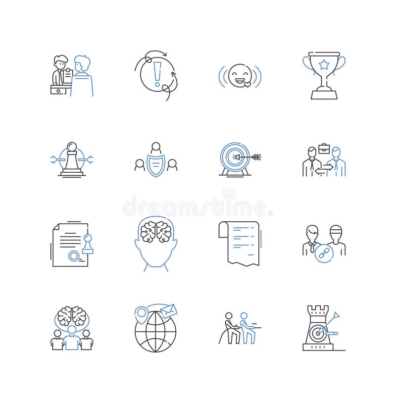 Collaboration Progression Line Icons Collection. Innovation ...