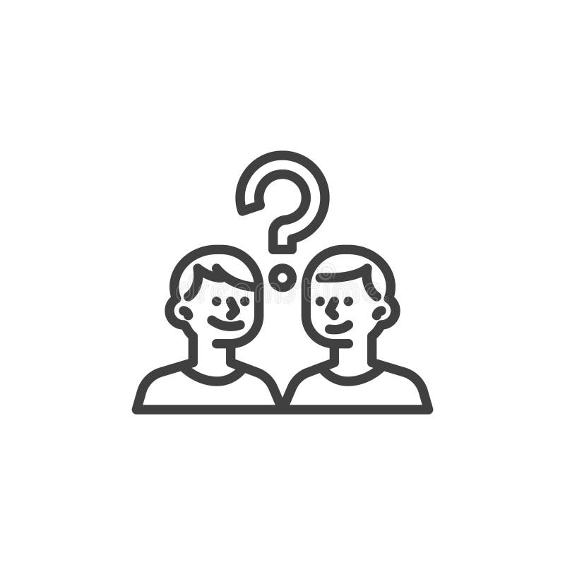 Collaboration Questions Line Icon Stock Vector - Illustration of mark ...
