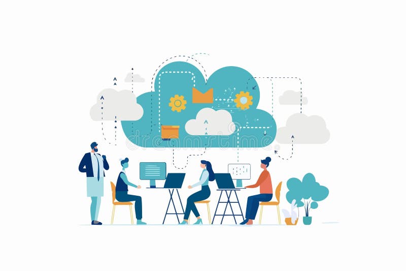 Collaboration between Remote Workers through Cloud Te Icon Icon Web ...