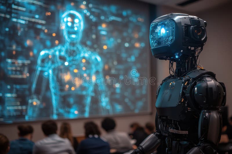 Collaboration between Robot and Human in Brainstorming Session Stock Photo - Image of creativity ...