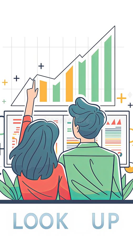 Two Professionals Analyzing Data for Business Growth and Success Trends ...