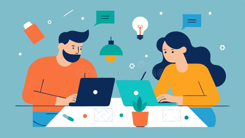 Collaboration Session Two Animators Sitting Together at a Table ...