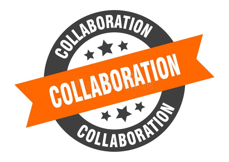 Collaboration Sign. Collaboration Round Ribbon Sticker Stock Vector ...