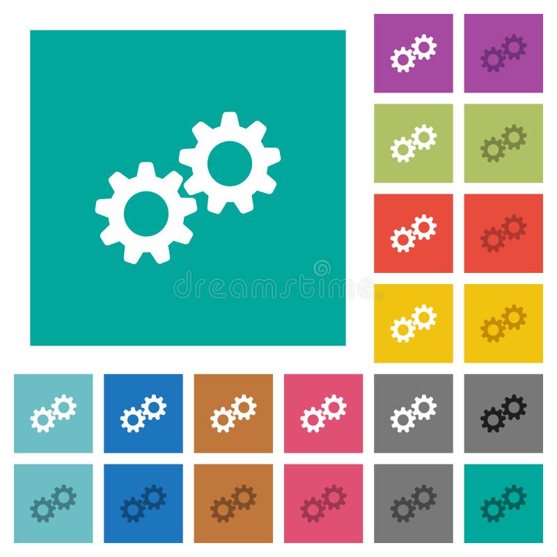 Collaboration Square Flat Multi Colored Icons Stock Vector ...