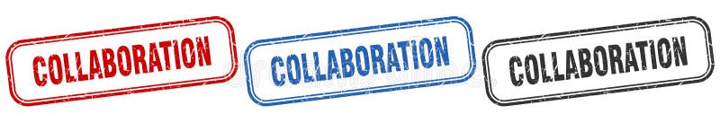 Collaboration Square Isolated Sign Set. Collaboration Stamp Stock ...