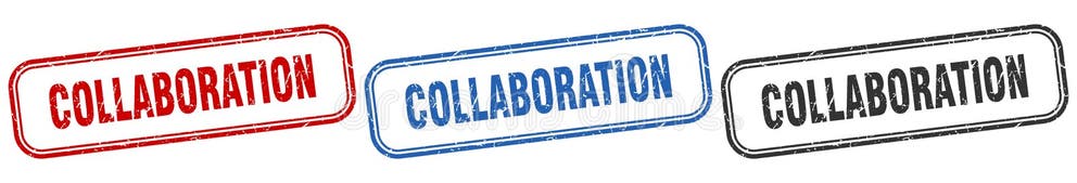 Collaboration Square Isolated Sign Set. Collaboration Stamp Stock ...
