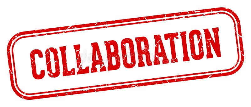 Collaboration Stamp. Collaboration Rectangular Stamp on White ...