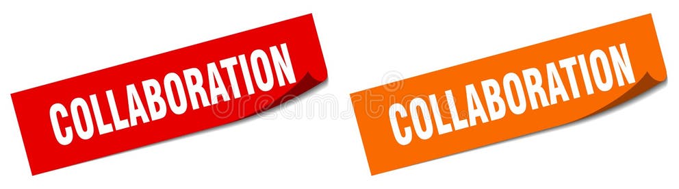Collaboration Sticker. Collaboration Sign Set Stock Vector ...