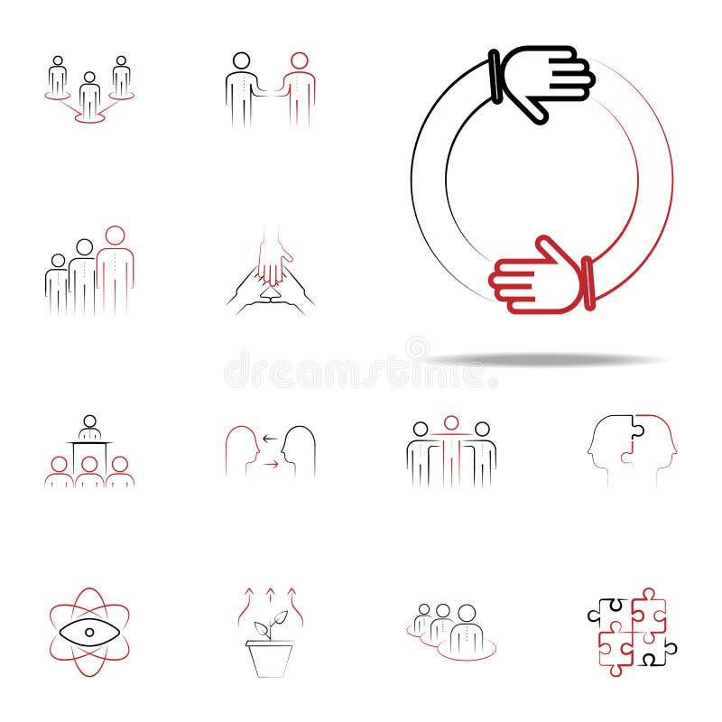 Colored Collaboration Icon Set Stock Illustrations – 383 Colored ...