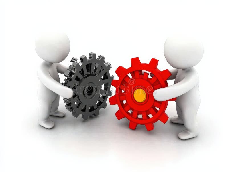 Collaboration and Teamwork in Gears Stock Illustration - Illustration ...