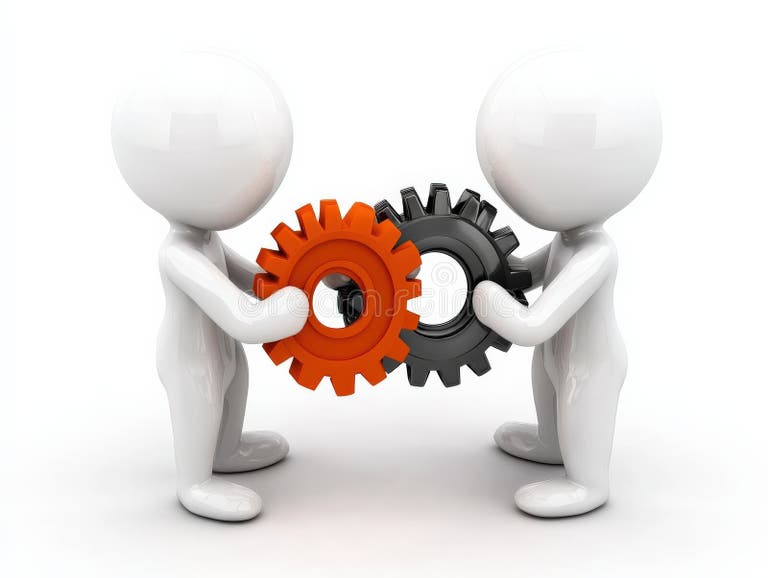 Collaboration and Teamwork Gears Stock Illustration - Illustration of ...