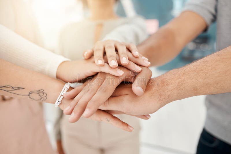 Collaboration, Teamwork and Hands of Business People in Office for ...