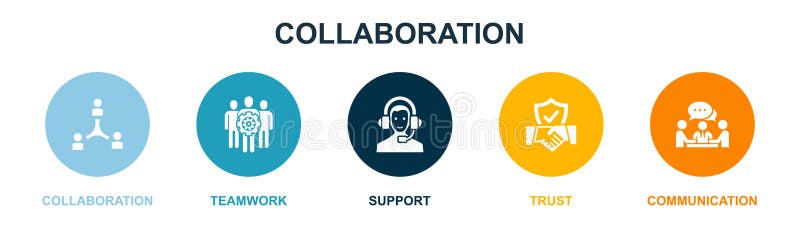 Collaboration, Teamwork, Support, Trust Stock Vector - Illustration of ...