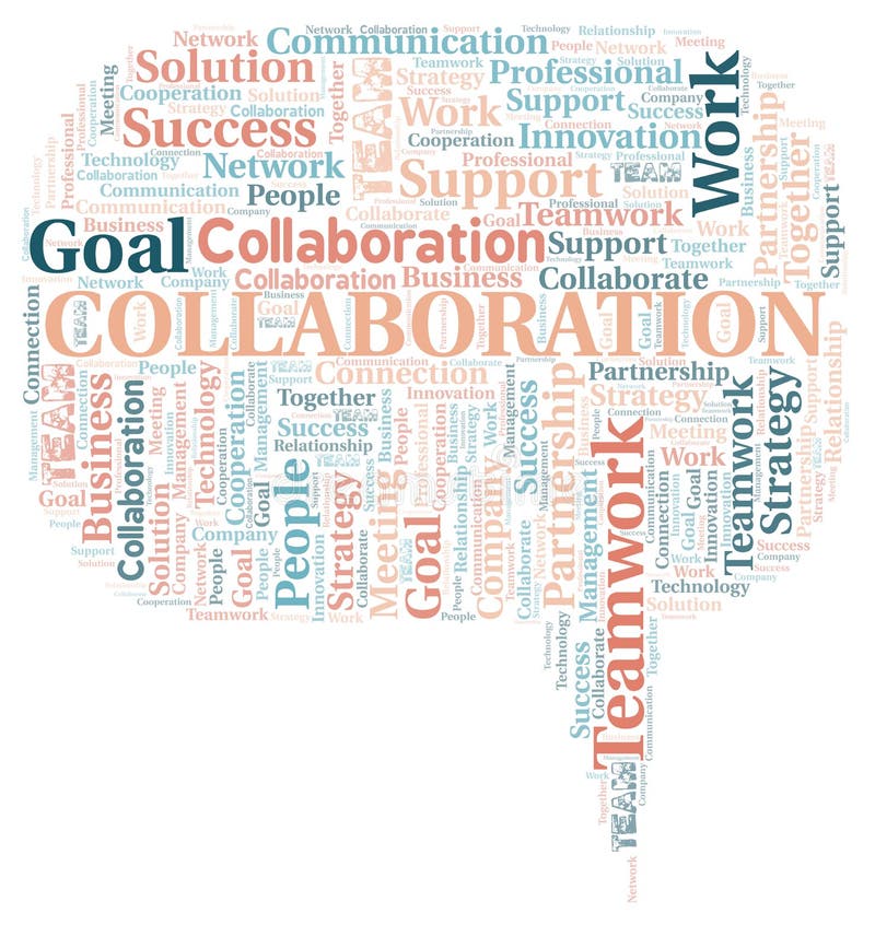 Collaboration Typography Word Cloud Create with the Text only. Stock ...