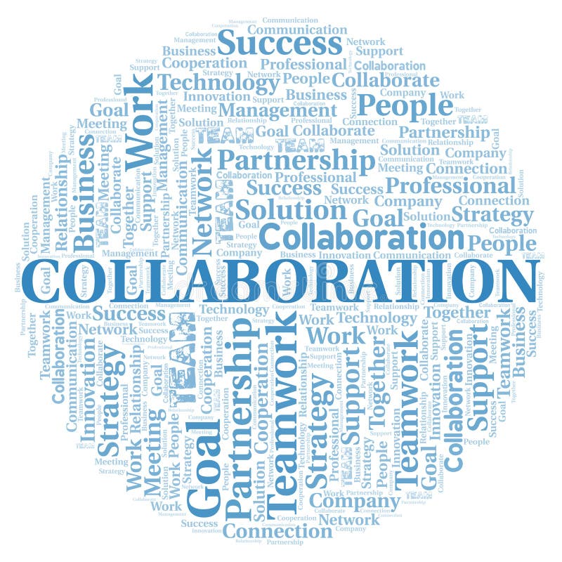 Collaboration Typography Word Cloud Create with the Text only. Stock ...