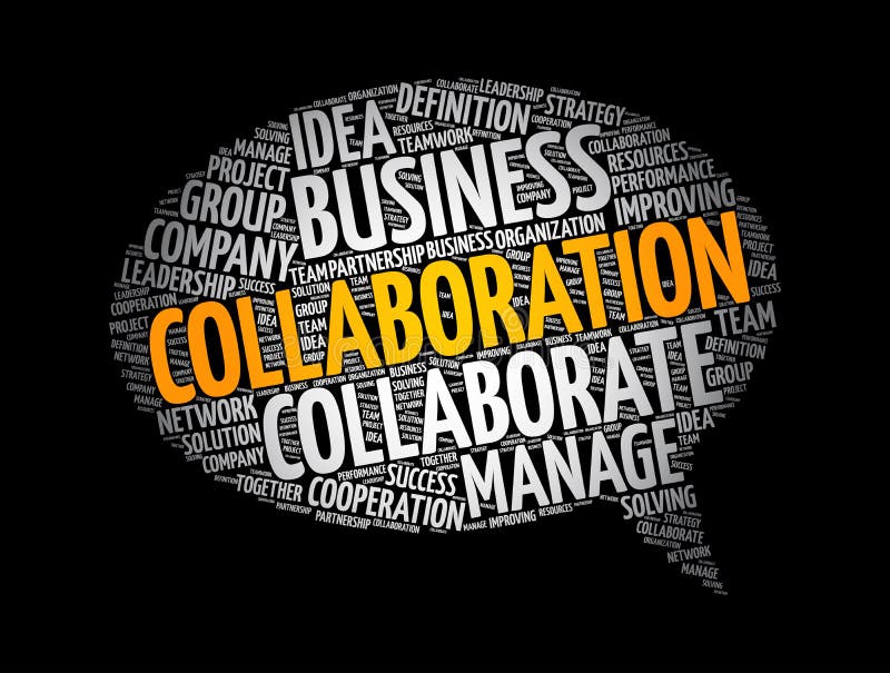 Collaboration Word Cloud Collage Stock Illustration - Illustration of ...