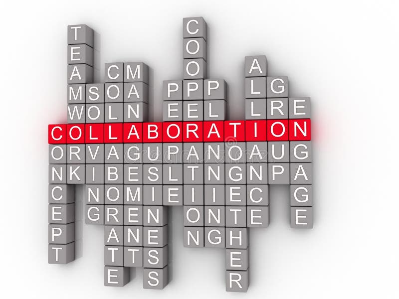 COLLABORATION Word Cloud Collage, Business Concept Background Stock ...