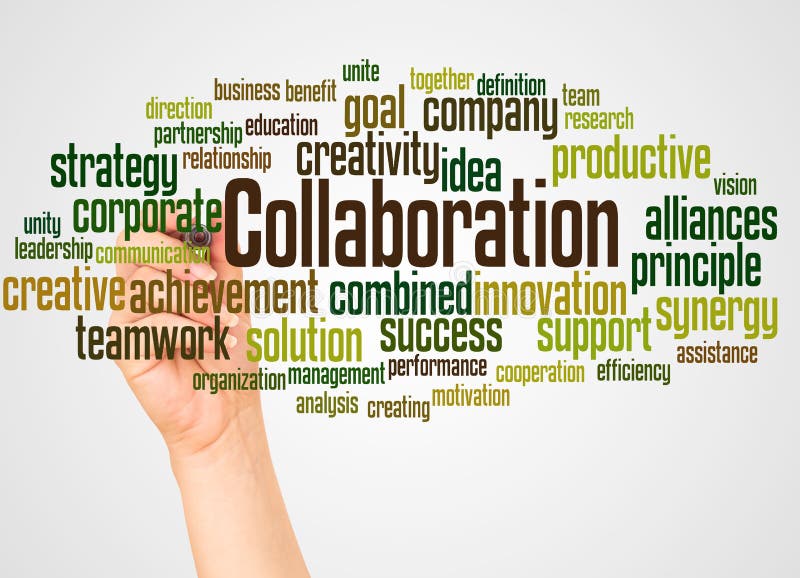 Collaboration Word Cloud stock illustration. Illustration of team ...