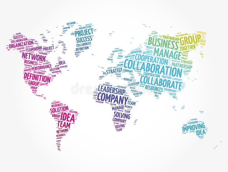 COLLABORATION Word Cloud Collage, Business Concept Background Stock ...
