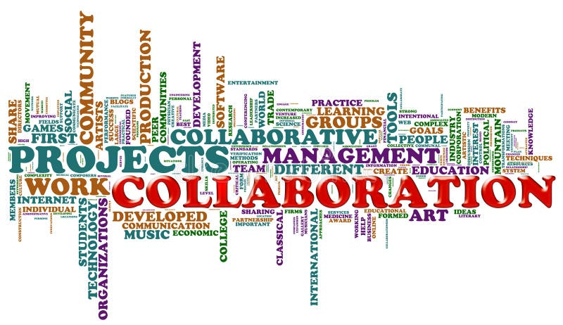 Collaboration Concept in Word Tag Cloud Stock Illustration ...