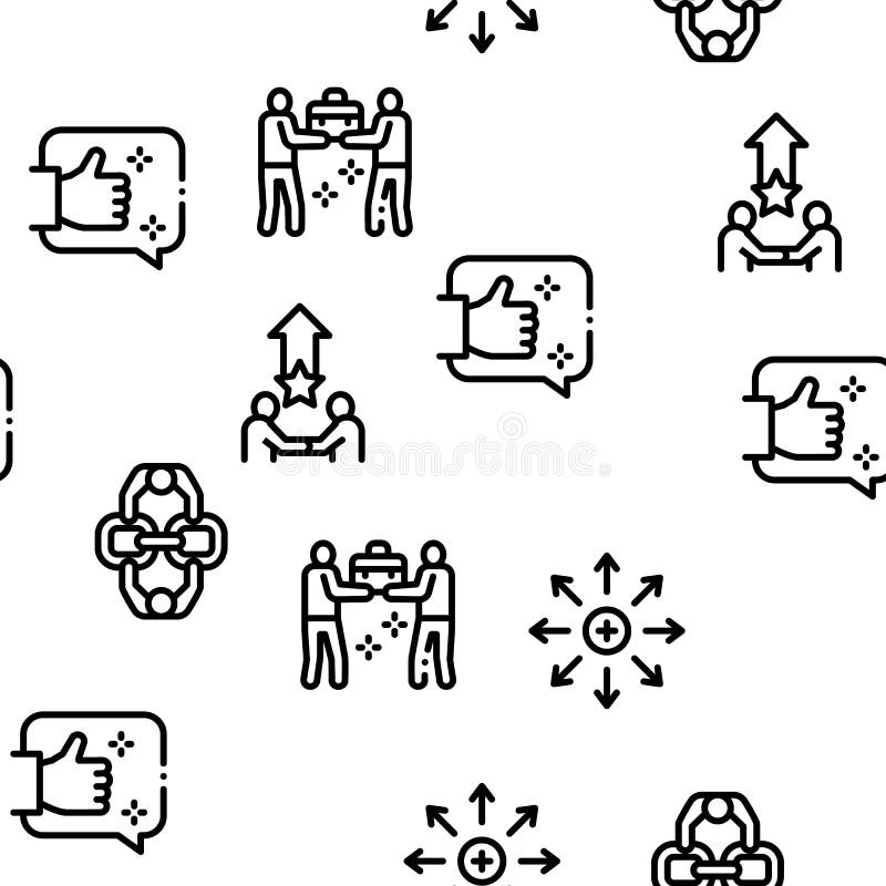 Collaboration Work Seamless Pattern Vector Stock Vector - Illustration ...