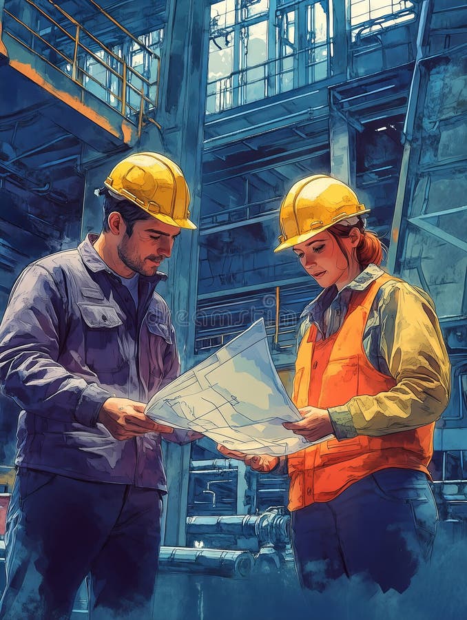 Collaboration between Workers Over Blueprints in a Modern Factory ...