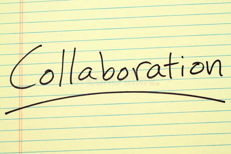 Hand writing collaboration stock photo. Image of group - 41489170
