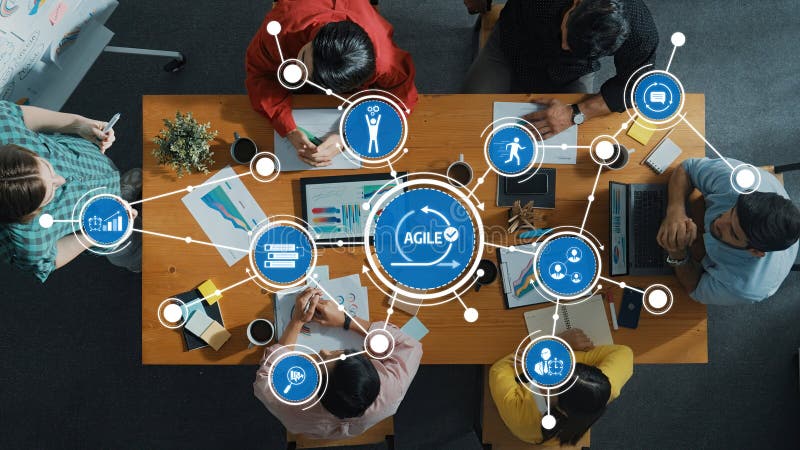 Collaborative Agile Team Working Together on Project Strategy ...