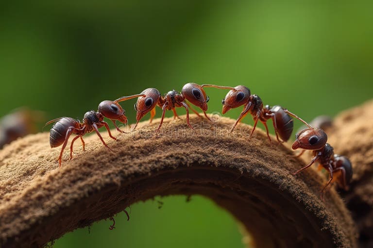 Collaborative Ants Building Ingenious Structures Stock Illustration ...