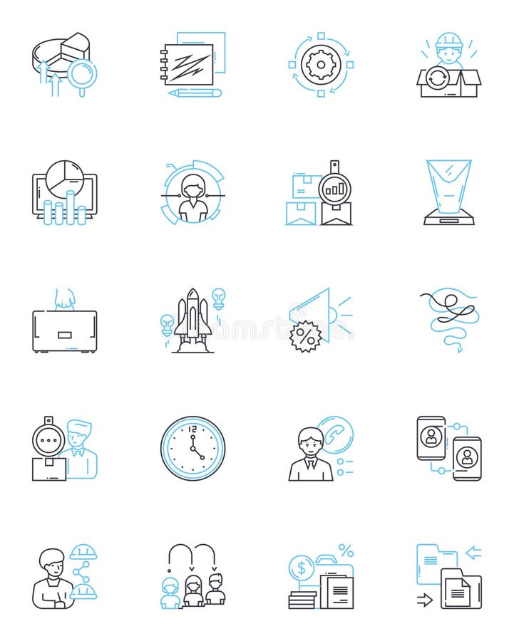 Collaborative Approach Linear Icons Set. Partnership, Teamwork, Synergy ...
