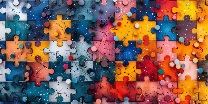 Collaborative Back-to-school Background, Interconnected Geometric ...