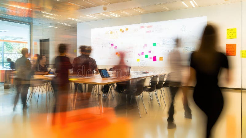 Collaborative Blurred Office Backgrounds Stock Illustration ...