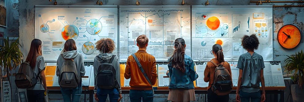 Collaborative Brainstorming Session on Flip Chart Stock Illustration ...