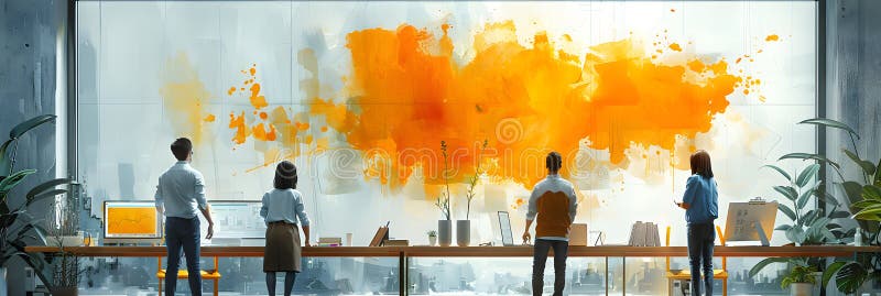 Collaborative Brainstorming Session Stock Illustration - Illustration ...