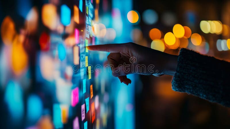 During a Collaborative Brainstorming Session, a Person Points To Sticky ...