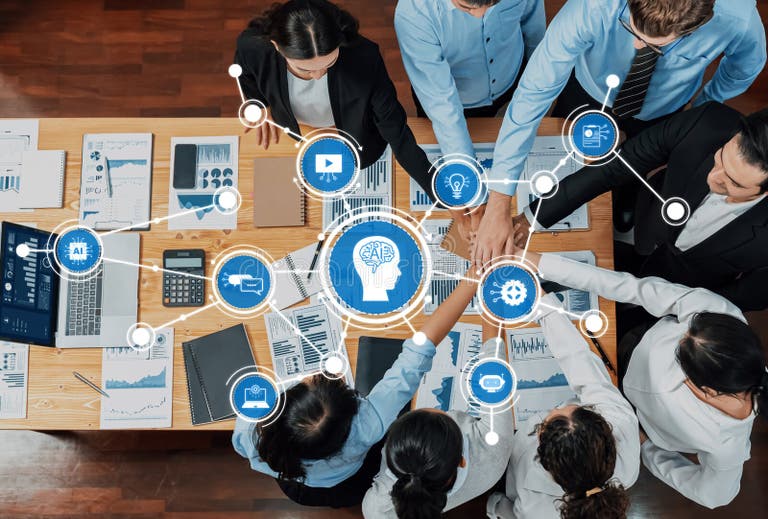 Collaborative Business Meeting with AI Integration: Diverse Team ...