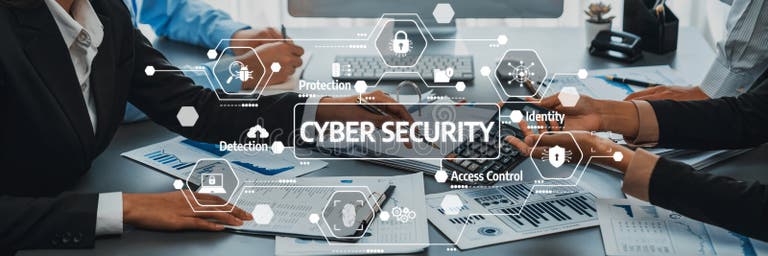 Collaborative Business Meeting on Cyber Security with Visual Elements ...