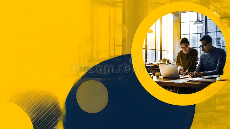 Collaborative Business Teamwork in Modern Office Setup Stock Illustration - Illustration of line ...