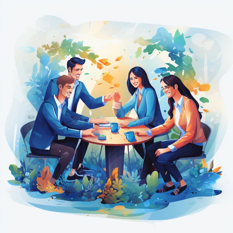 Collaborative Cartoon Characters Effective Colleagues Stock ...