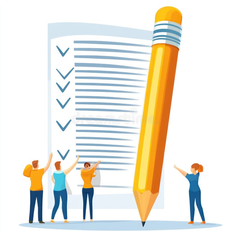 Collaborative Checklist Illustration Teamwork Project Planning Concept ...