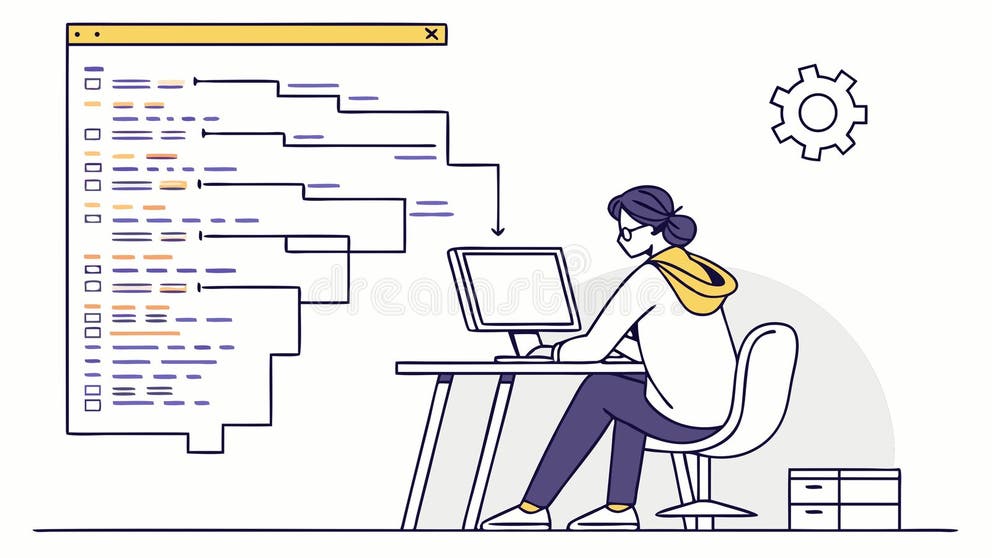 Collaborative Coders at Work - Modern Software Development Vector, Vector Design Generative AI ...