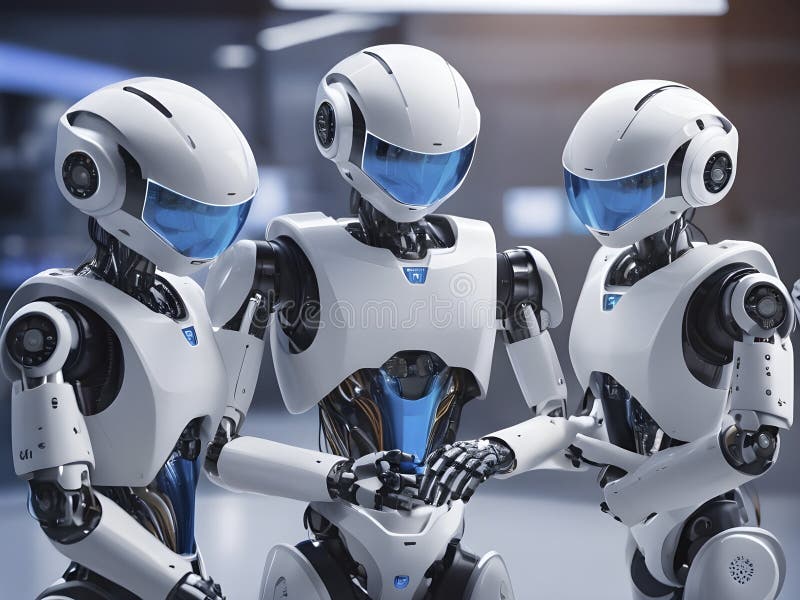 Collaborative Connections. Team Humanoid AI in Action. Stock Image - Image of coalescence ...