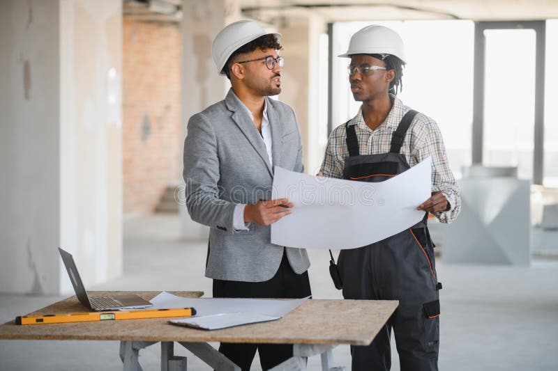 Collaborative Construction Planning with Diverse Team Stock Image ...