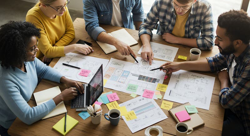 Collaborative Design Team Brainstorming Ideas, Innovation and Strategy ...