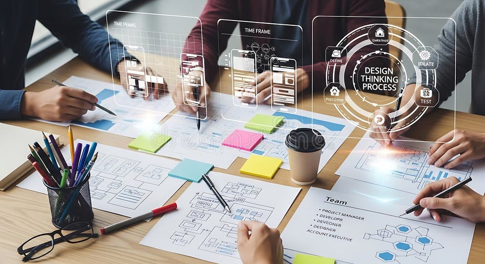 Design Team Sketching Stock Illustrations – 856 Design Team Sketching ...