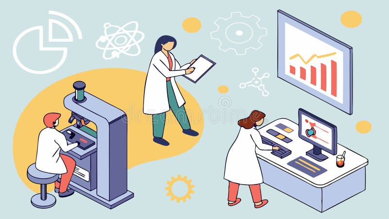 Collaborative Digital Data Analysis in Scientific Research, Vector Design Generative AI Stock ...